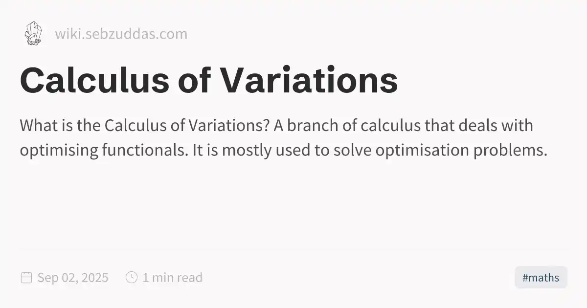 Calculus of Variations
